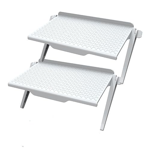 Computer Desktop Stand Riser Holder, Punch-Free Computer Monitor Rack, Vented Metal Desk Shelf for Desk Organizer, Plastic TV Set-top Box Screen Bracket Router Storage Rack (White)