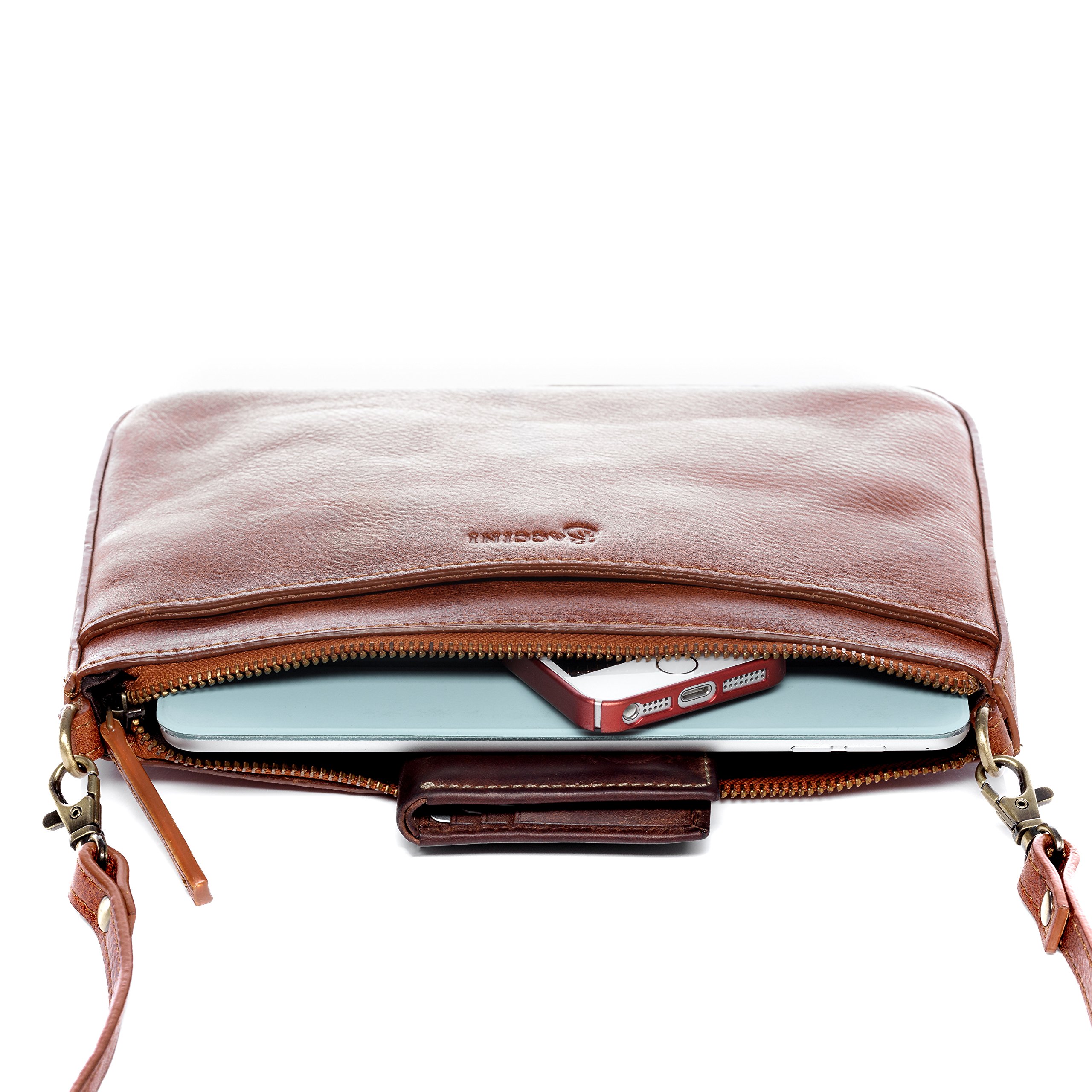 BACCINI shoulder bag & clutch LORENA small evening handbag real leather cross-body bag leather bag Female light-tan