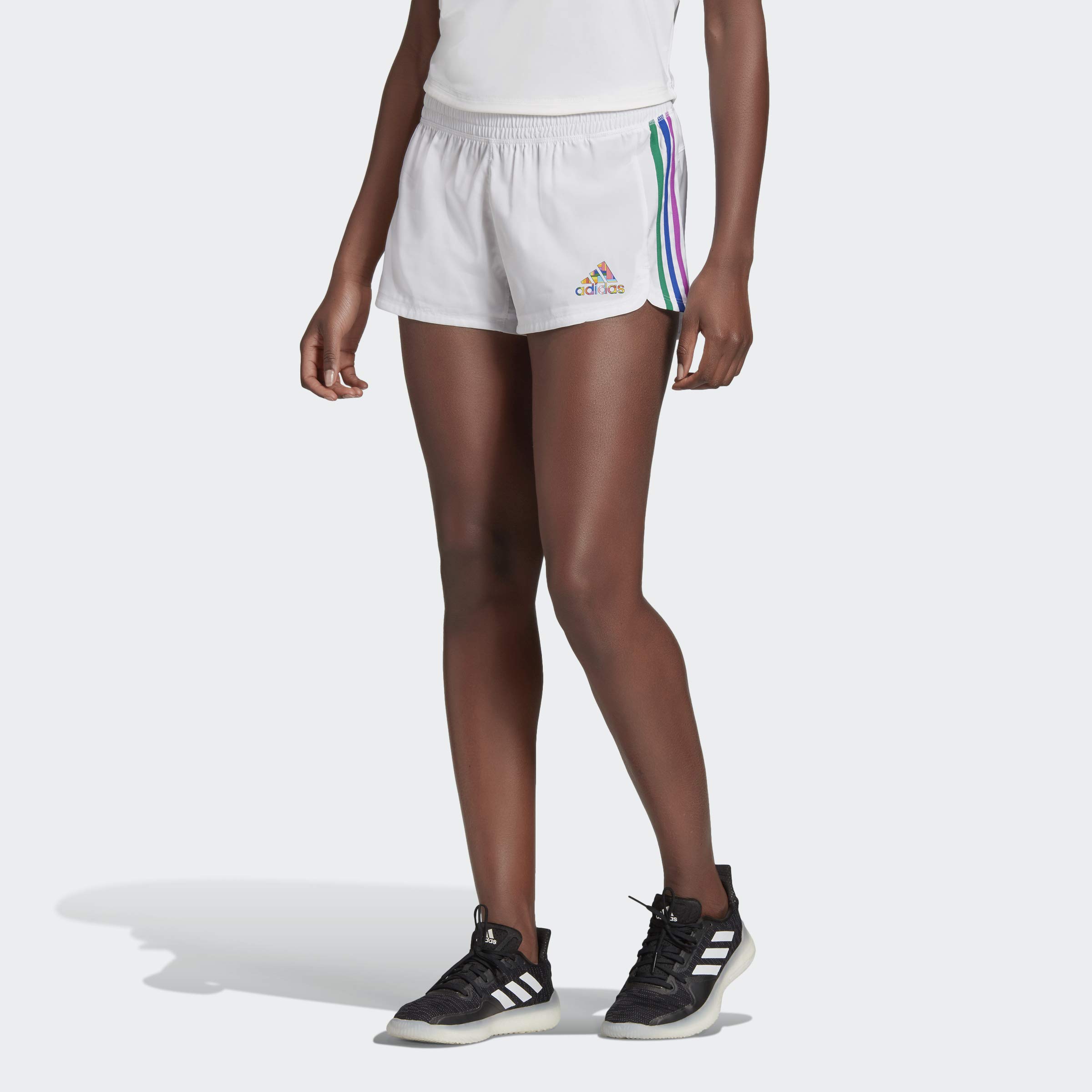 adidas womens Pride Pacer Shorts White Large