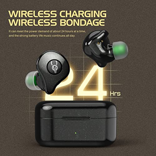 Sabbat E16【Astria Coaxial Acoustic Architecture】 Wireless Earbuds Blutooth 5.2 in-Ear HiFi Stereo Headphones with Built-in Mic and Charging Case Suitable for iOS, Android(Mystic Black)