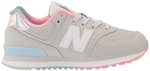 New Balance Kids 574 V1 70s Racing Lace-up Sneaker, Summer Fog/Lemon Haze/Uv Glo, 2.5 US Unisex Little