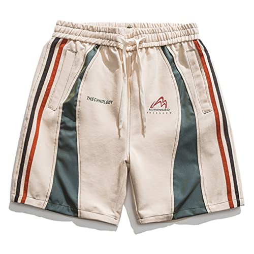 Aelfric Eden Men's 90s Patchwork Vintage Shorts Elastic Waist Cargo Short Streetwear Casual Shorts