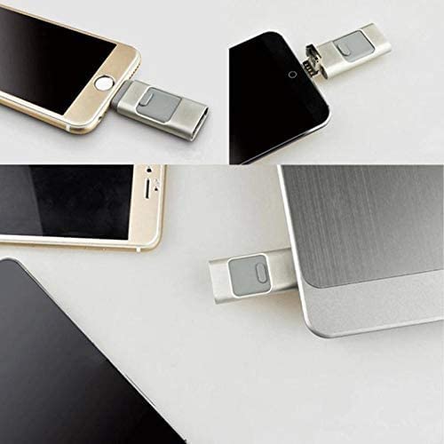 512GB USB Flash Compatible with iPhone iPad & PC, 3-in-1 USB A Micro USB & iPhone Connector Thumb Drive Memory Stick