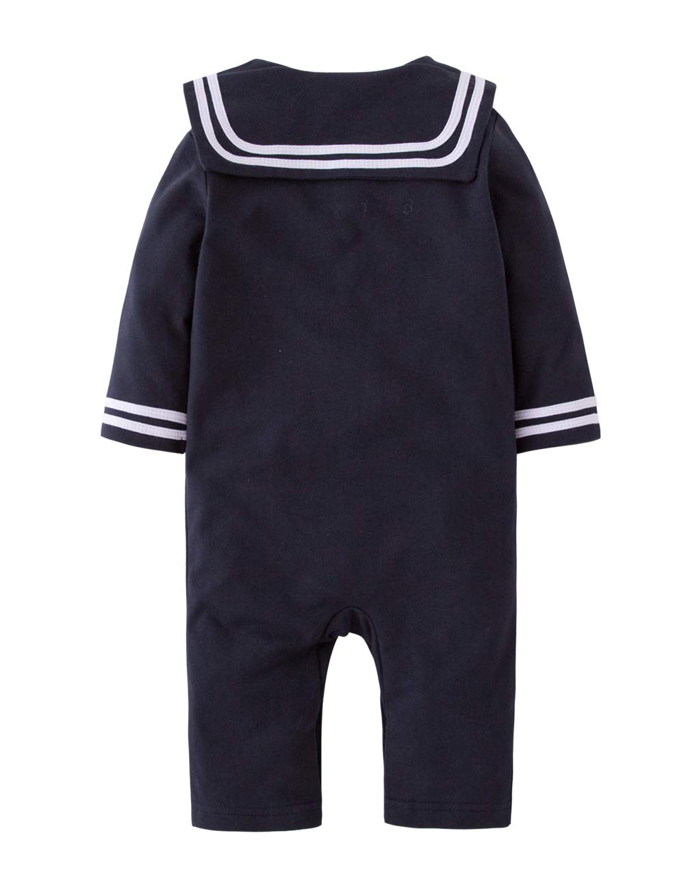 XM Nyan May's Baby Boys Nautical Sailor Navy Long Sleeve Jumpsuit and Hat