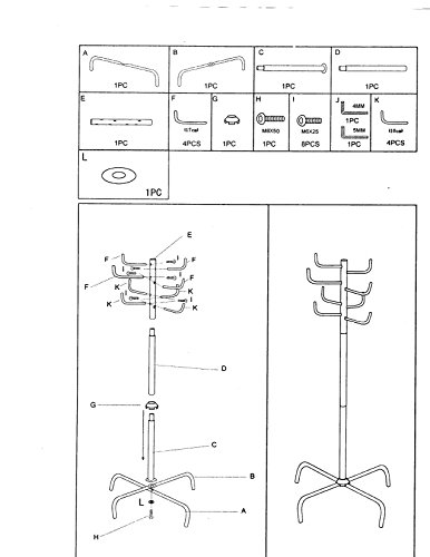 Frenchi Home Furnishing 8 Hooks Metal Coat Rack