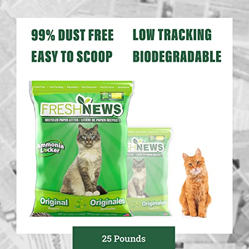 Fresh News Recycled Paper, Original Pellet Cat Litter, 25 Pound