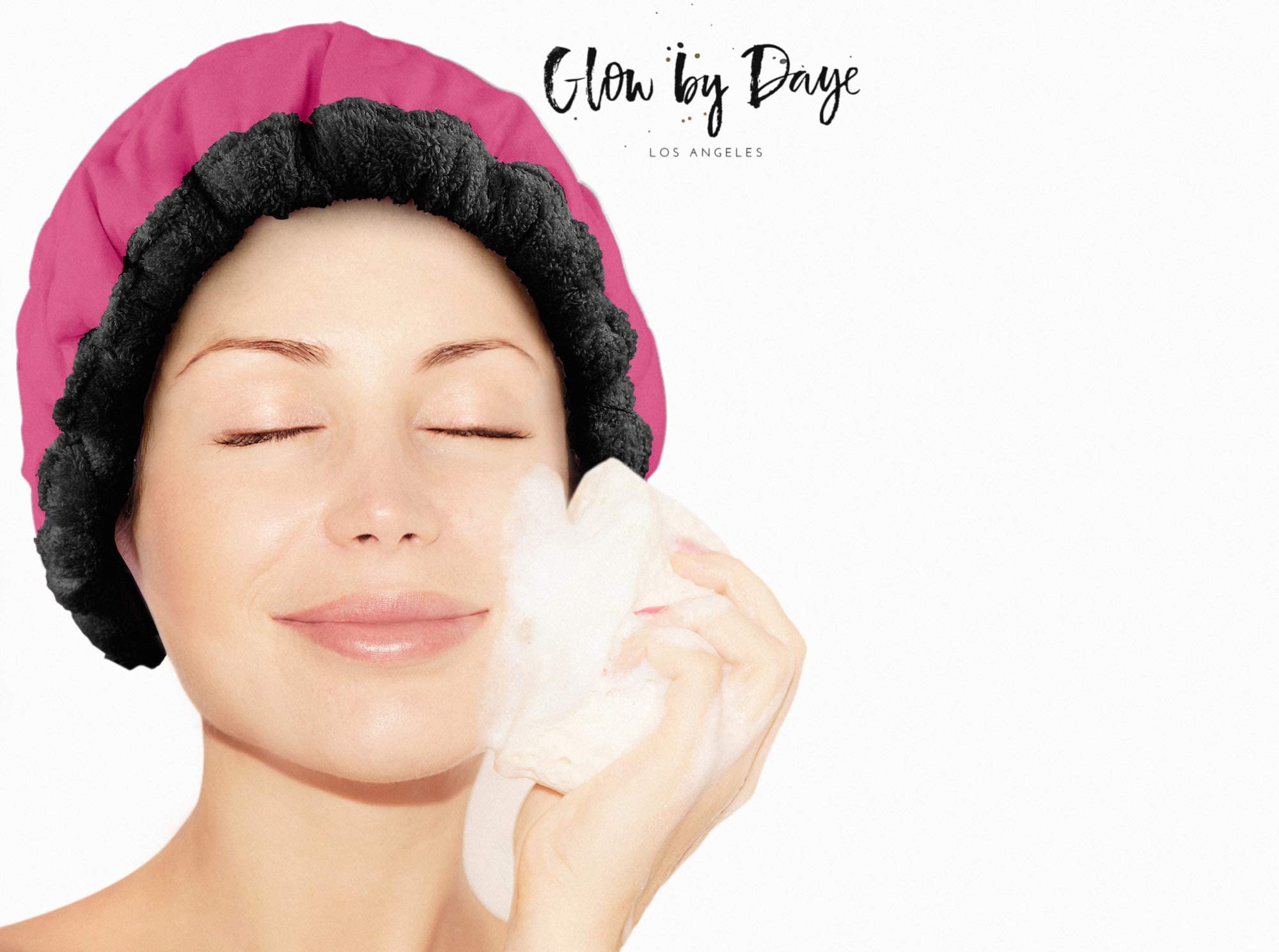 Glow by Daye Cordless Deep Conditioning Thermal Heat Cap, Microwavable Heat Therapy for Hair, Portable, Reversible Pink Punch