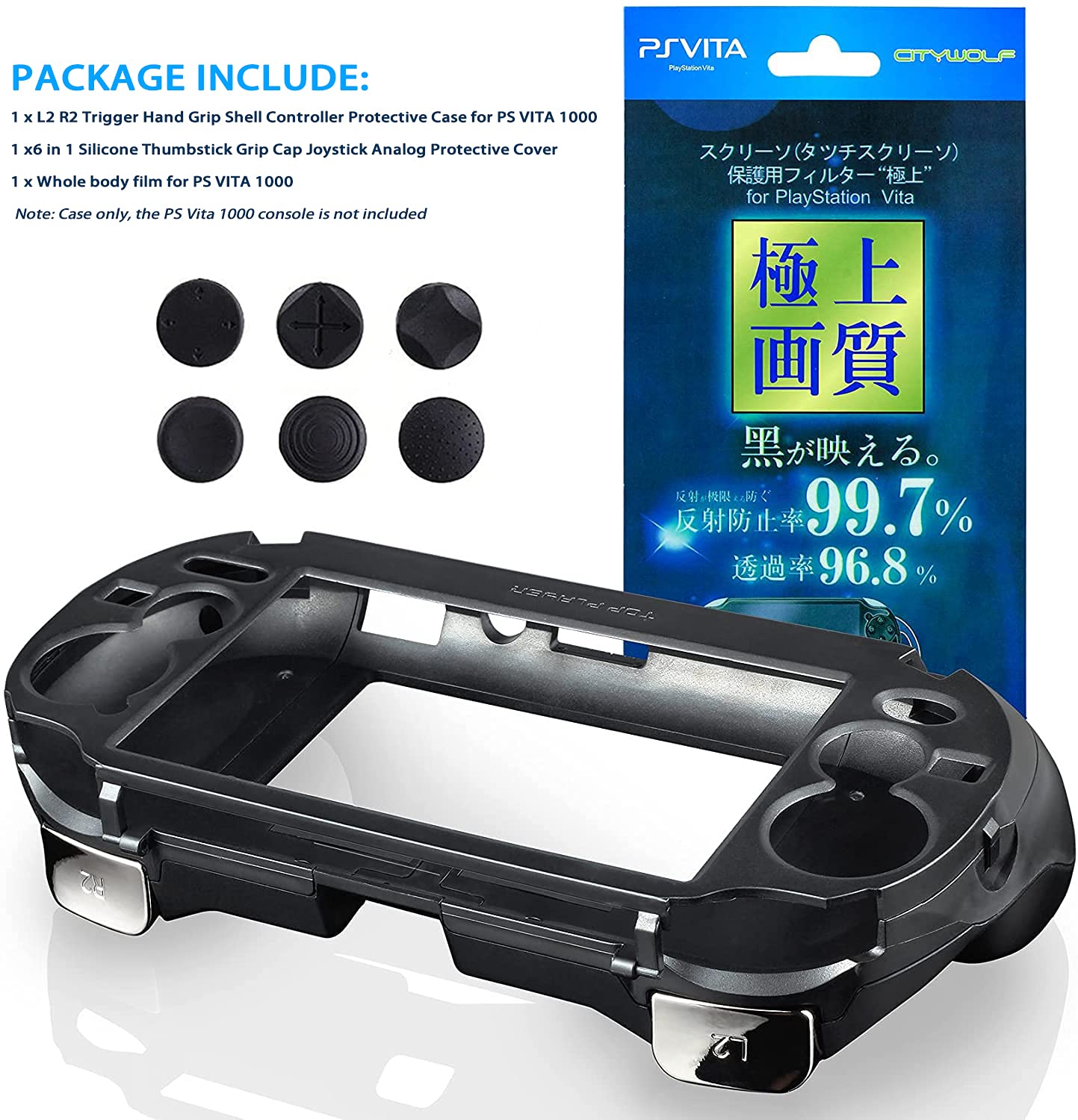 CHENLAN L2 R2 Trigger Hand Grip Shell Controller Protective Case for Playstation PS Vita 1000