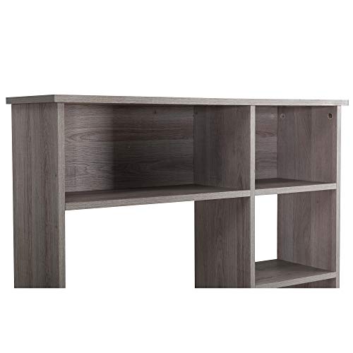Studio Space 35" Computer, Functional Writing Tower Shelves, Home Office Compact Workstation Desk with Book Shelf Storage, Gray