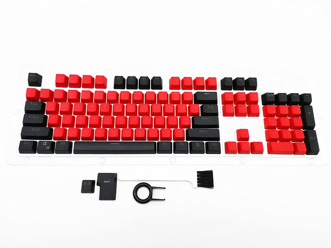 87/104 Key Doubleshot Red-Black PBT Backlit Keycap Caps for Cherry MX Gaming Mechanical Keyboard (87 Keys)