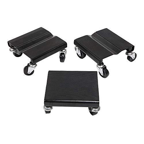 Anti-Sleep Snowmobile Sled Dolly Set of 3 1500 Lbs Load Capacity System Snow Mobile Plow Moving Rollers Dollies Movers, Black