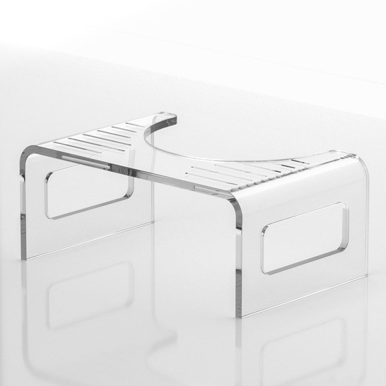 AmazerBath 7 Inches Acrylic Toilet Stool Squat, Clear Bathroom Poop Potty Stool for Adults, Modern Design Non-Slip Pooping Stool, Strong Load-Bearing, Blends Seamlessly Into Any Bathroom