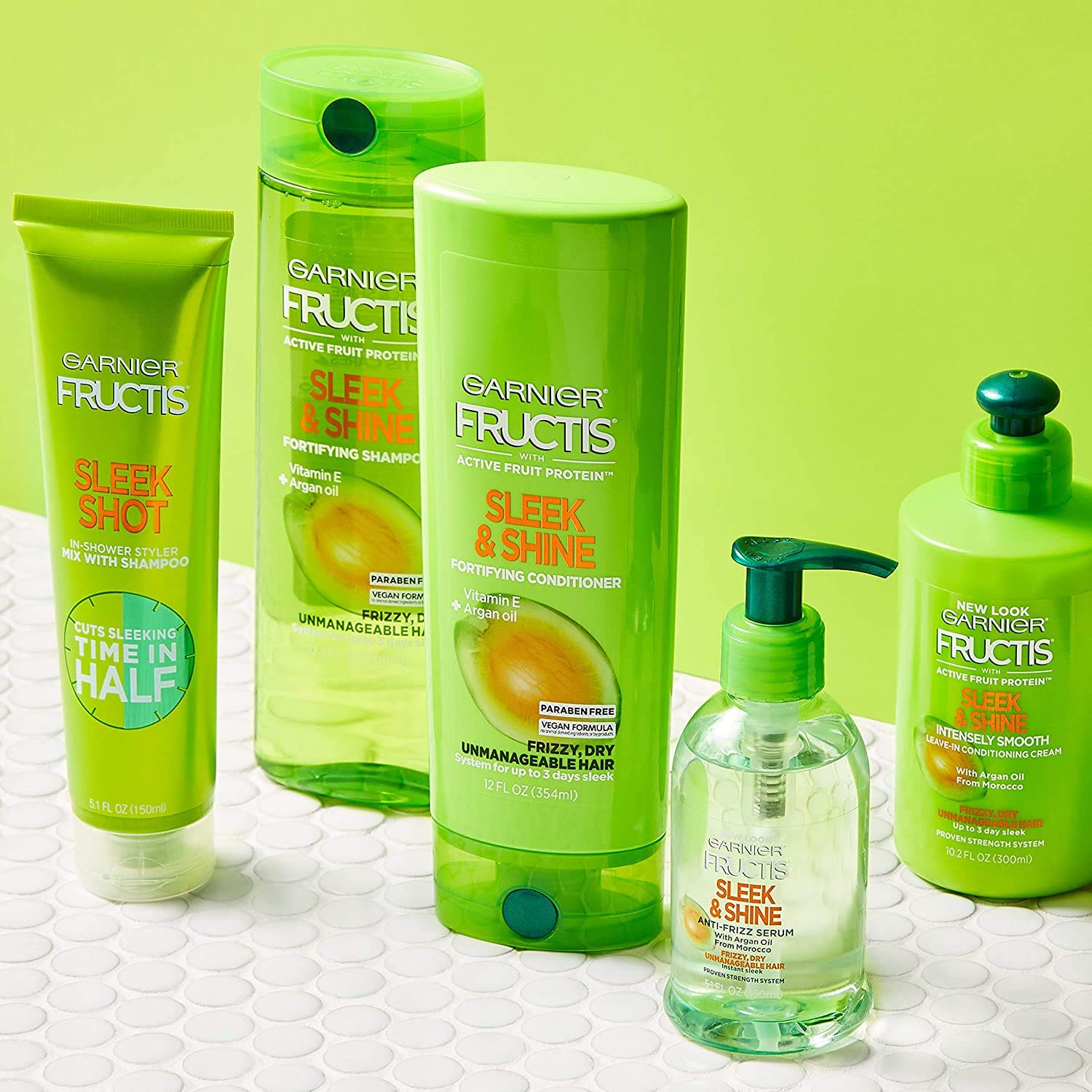 Garnier Fructis Sleek and Shine Conditioner, Frizzy, Dry, Unmanageable Hair, 12 fl; oz.