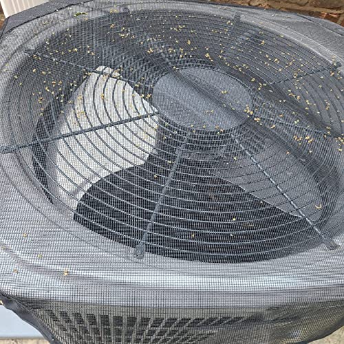 Air Conditioner Covers for Outside Units Central Ac Cover Leaf Guard Heavy Duty Mesh AC Defender for Outdoor Square Units, All Season Black (24 x 24 inch )