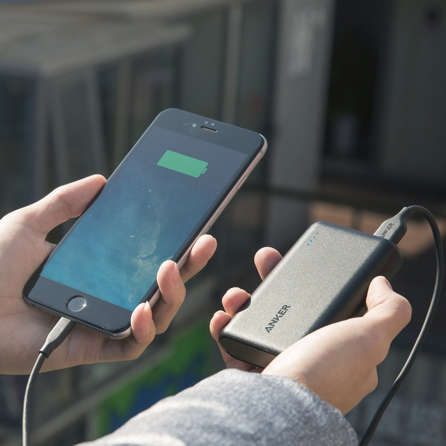 Anker USB-C to Lightning Cable, 310 USB-C to Lightning Cable (6ft), MFi Certified, Bio-Based Fast Charging Cable PowerCore 10000 Portable Charger, 10000mAh Power Bank (Black)