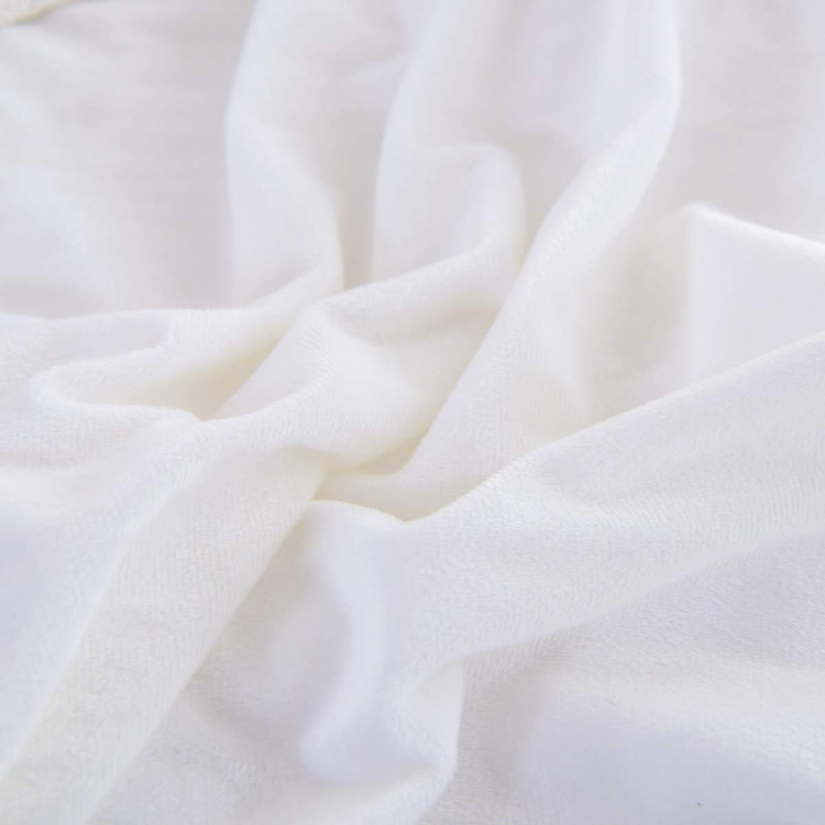 Brandream Velvet Bedding Set Long Tassel Flannel Queen 3Pcs Duvet Covers Set Elegant and Luxury Ruffle White Warm with Zipper