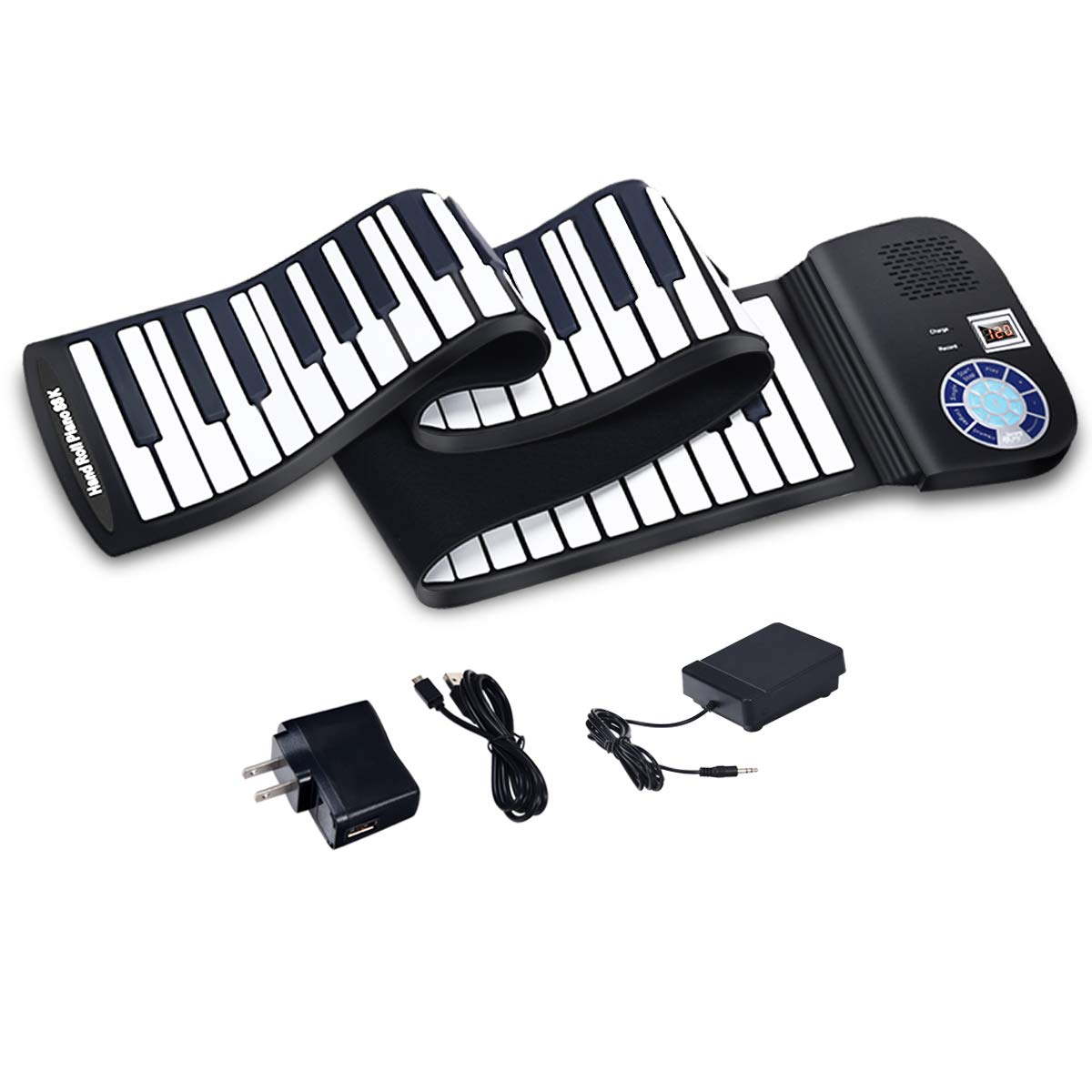 88 Keys Portable Keyboard Piano, Safeplus Electric Roll Up Flexible Silicone Piano Keyboard for Kids Beginners Adults Gift Support MP3 Player Bluetooth Function