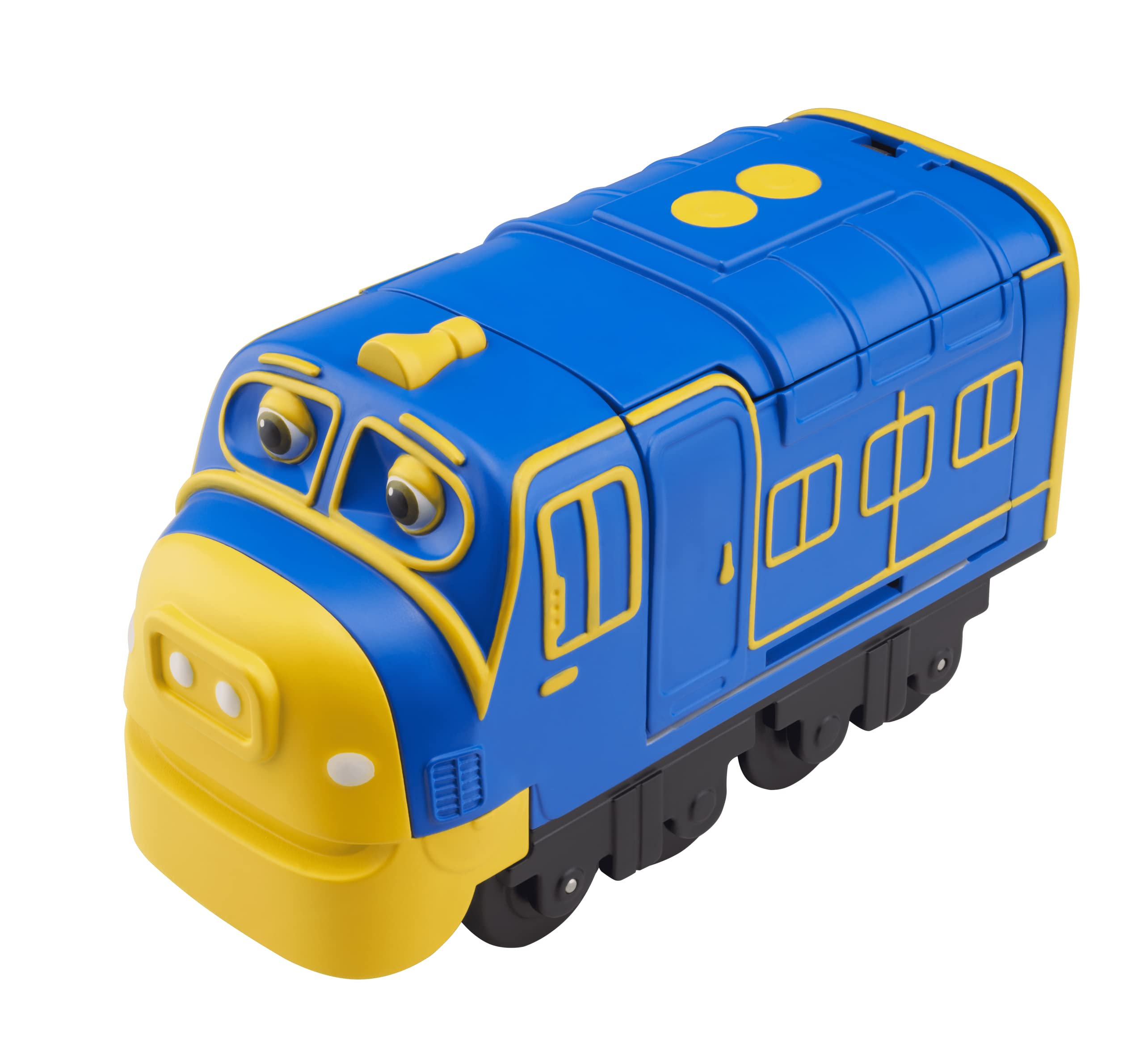 Chuggington - Pop and Transform Chuggers – Brewster - 5" Transforming Train Toy - Free-Rolling Wheels - Birthday Gift for Preschool Kids Age 3 and Up - Fun for 3 4 5 Year Old Boys and Girls