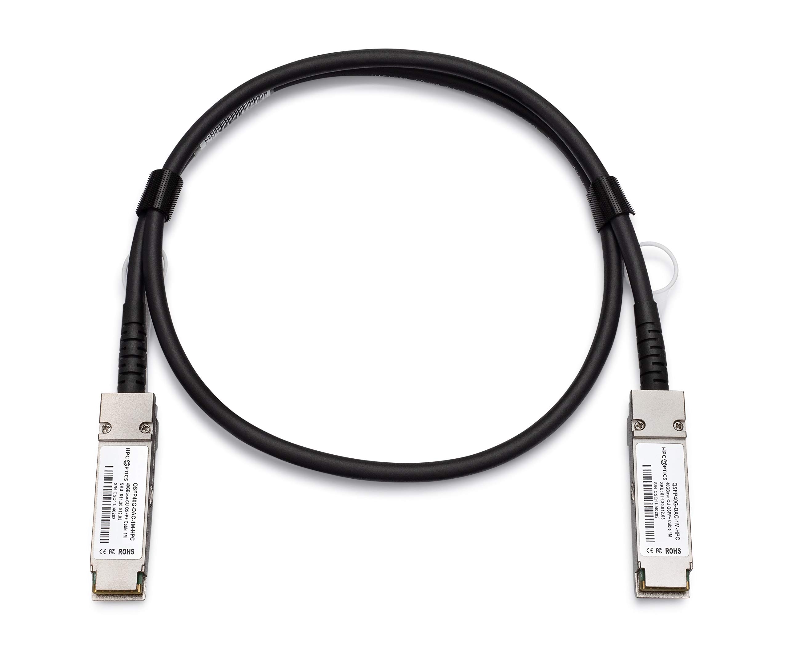 HPC Optics Compatible with Juniper EX-QSFP-40GE-DAC-1M QSFP+ to QSFP+ Twinax Cable | 40G 1M Passive DAC EX-QSFP-DAC-1M-HPC