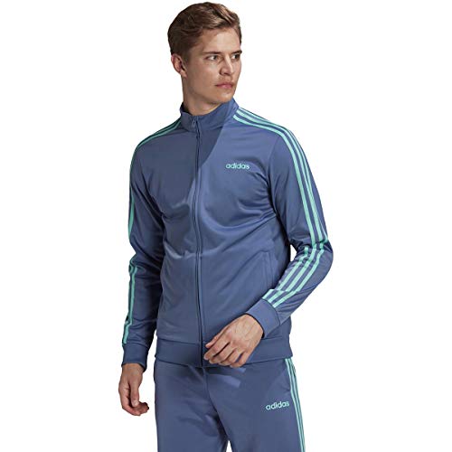 adidas,mens,Essentials 3-Stripes Tricot Track Jacket,Crew Blue,Medium
