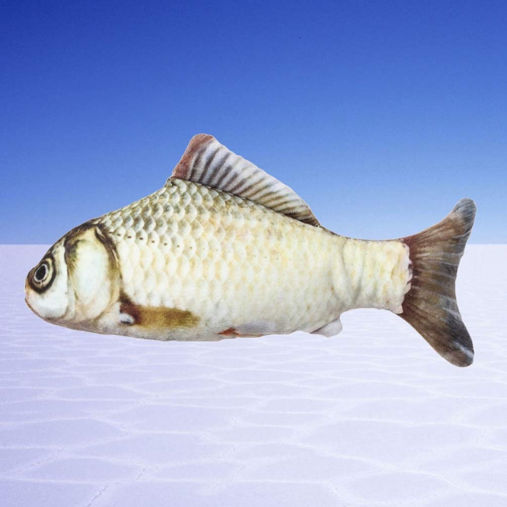 Toyvian Plush Fish Soft Fish Toy for Cat, Mini Fish Pillow Cat Stuffed Fish Carp Plush Pillow 3D Soft Fish, Mini Realistic Fish Pillow Simulation Fish Plush Toy Pet Toy