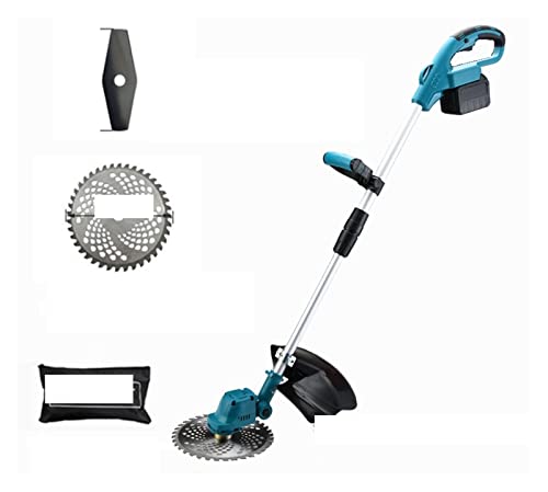 Cordless Lawn Mower 9inch Cordless Electric Lawn Mower Brushless Motor Electric Grass Trimmer Adjustable Length Angle Telescopic Pruning Garden Tool (Color : Without Battery Set, Size : Small)