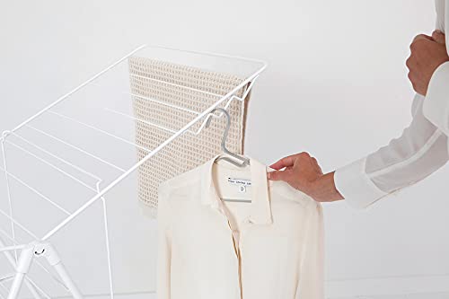 Brabantia HangOn Laundry Drying Rack (20m / Fresh White) Compact, Foldaway, Adjustable Indoor Stainless Steel Clothes Horse