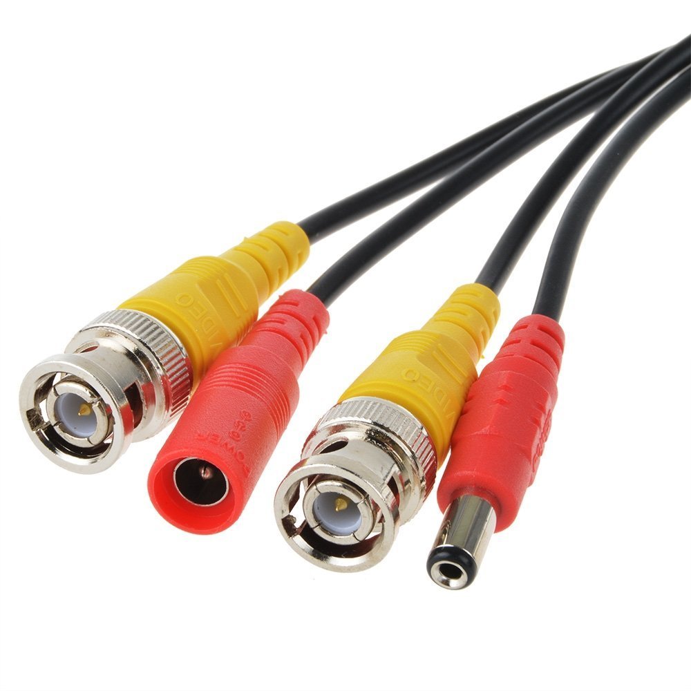 EWETON 4 Pack 60 Feet BNC Video Power Cable Security Camera Wire Cord Extension Cable with 8pcs BNC to RCA Connectors for CCTV DVR Surveillance System