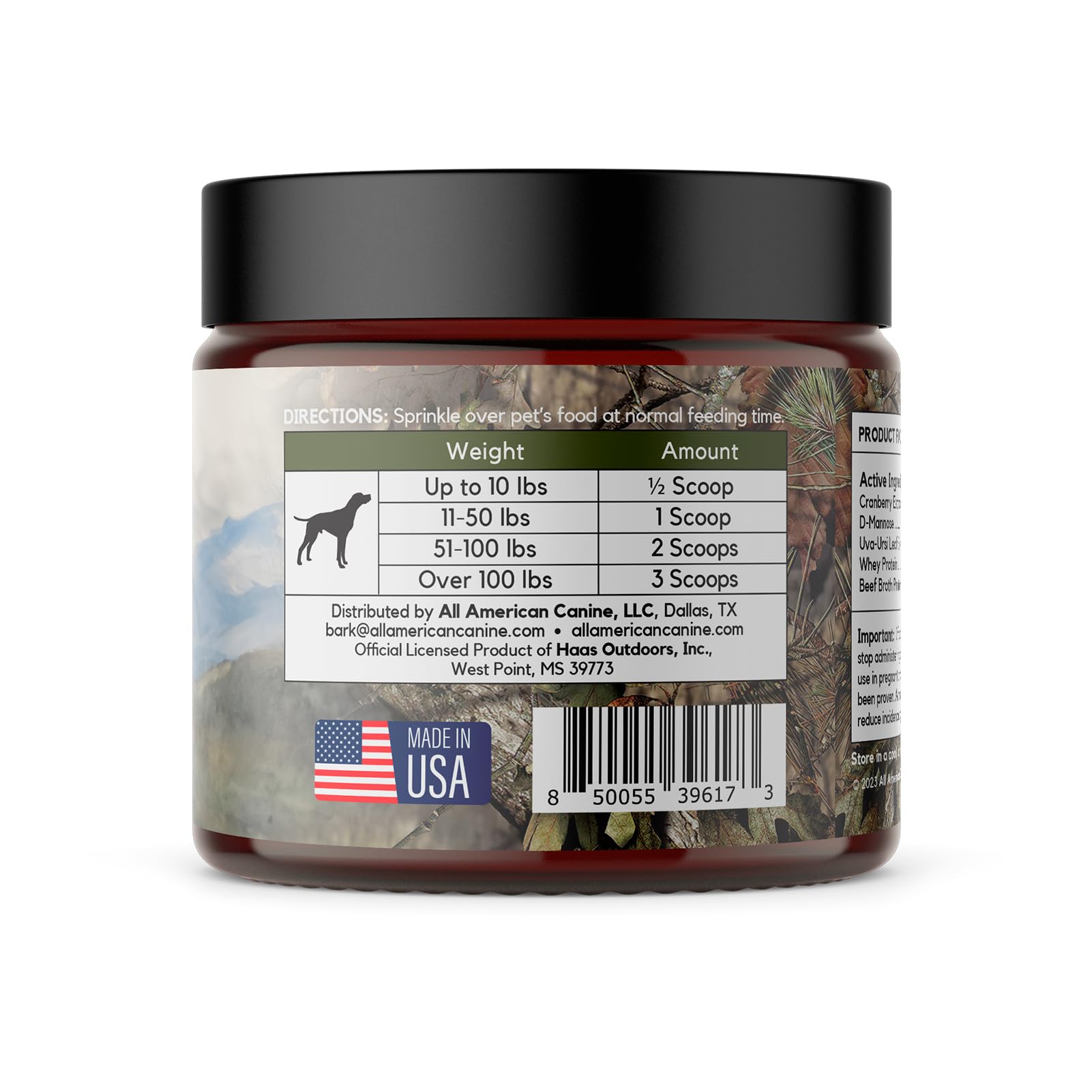 ALL AMERICAN CANINE Complete Bladder & Urinary Natural Protein-Enriched Powdered Cranberry Food Topper for All Dogs, Supporting Urinary Health - 90 Servings