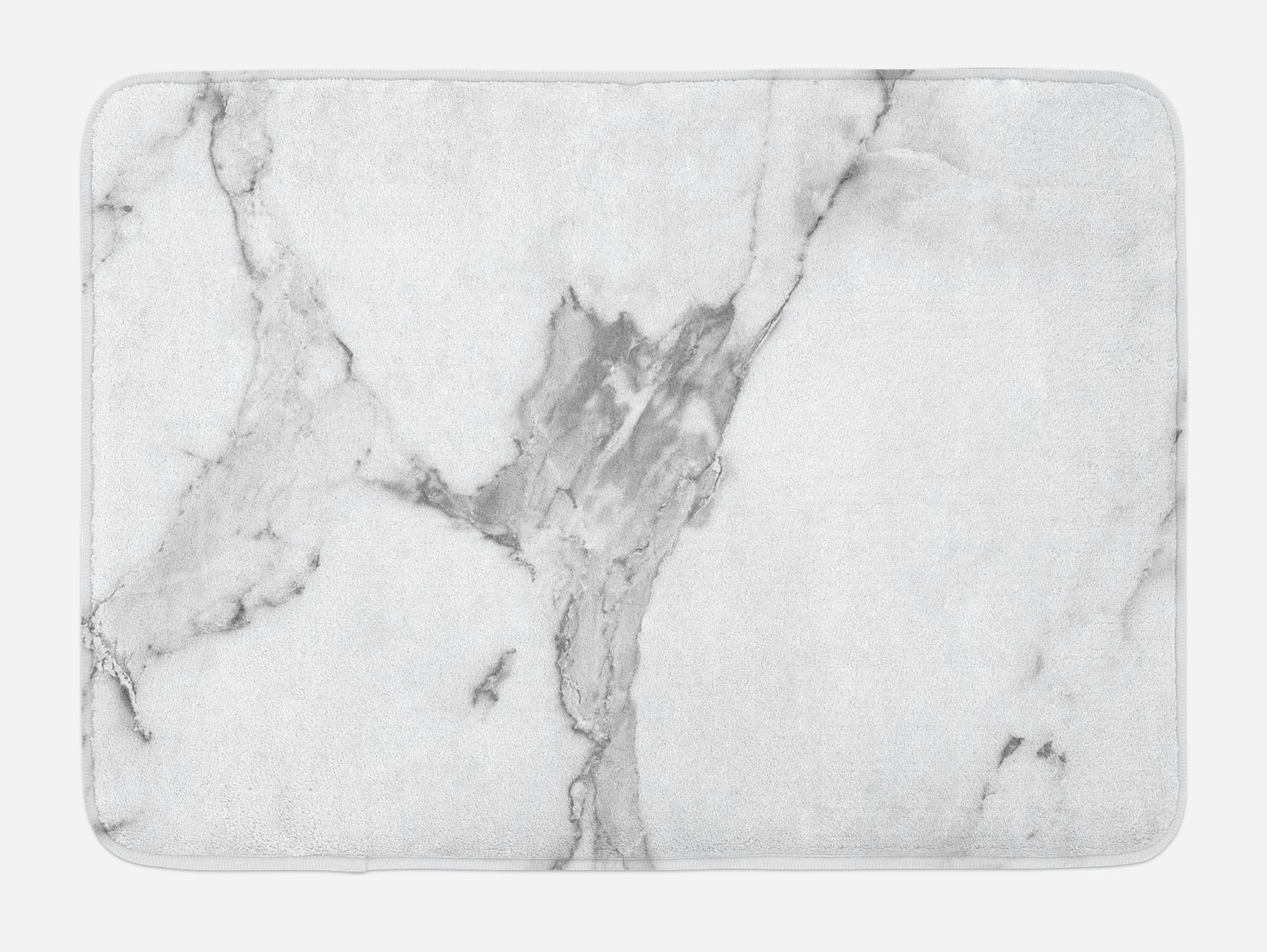 Ambesonne Marble Print Bath Mat, Abstract Stained Pattern Natural Textured Architectural Background, Plush Bathroom Decor Mat with Non Slip Backing, 30.2" x 20", Grey White Dust