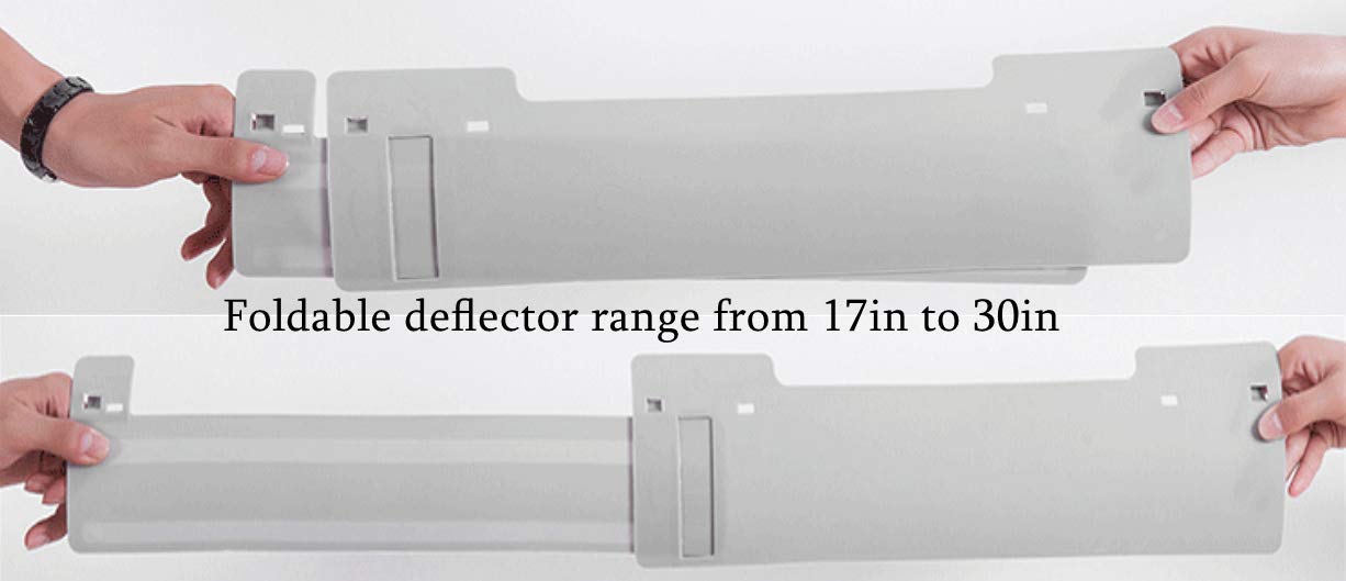 Adjustable Air Conditioner Deflector Confinement Air Deflector Outlet Air Wing Air Cooled Anti Blast Baffle Wind Direction Telescopic Windshield Vents Sidewall Ceiling Registers for Home,Gray
