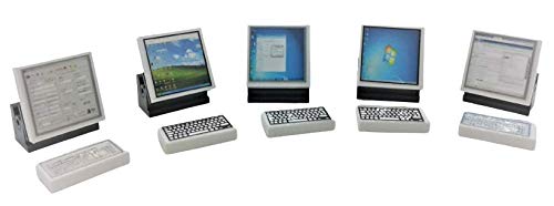 Building Toys Custom Bricks Computers Office Setup Businessman. Set of 5. 2x2 Tiles & Keyboards