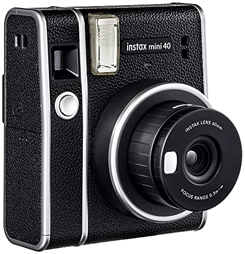 Fujifilm Instax Mini 40 Instant Film Camera with Built-in Selfie Lens, Auto Exposure, Auto Shutter Speed, Easy to Use, Stylish and Classic Design Polaroid Cameras for Pro or Beginners (Renewed)