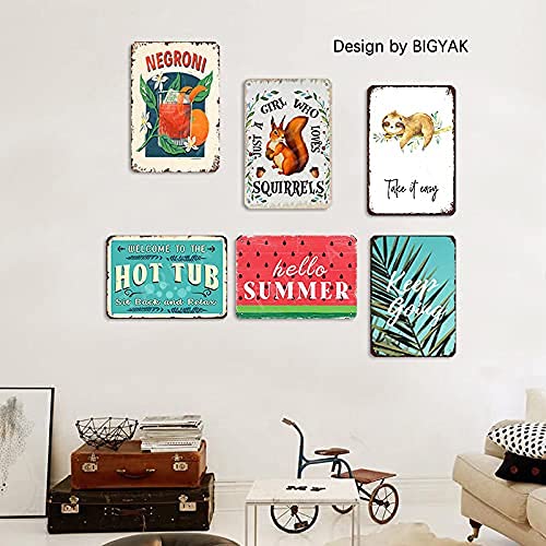Little Bunny Art 8X12 Inch Retro Look Tin Decoration Plaque Sign for Home Kitchen Bathroom Farm Garden Garage Funny Wall Decor