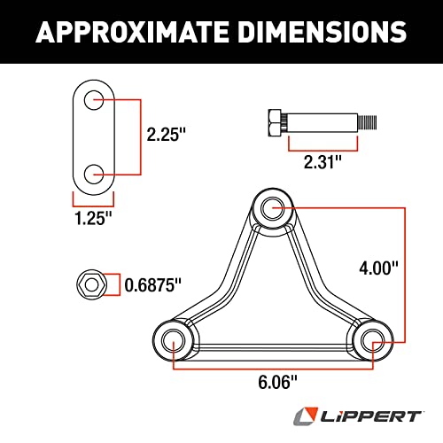 Lippert Trailer Axle Attaching Parts (AP) Suspension Kit for 2,000-7,000-lb. Double-Eye Tandem Axles - Tall Equalizer, Standard Bolts
