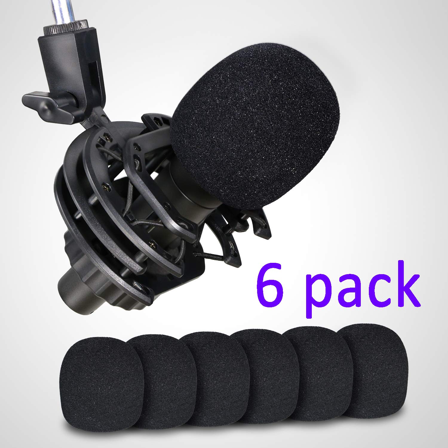 6 PCS Handheld Microphone Windscreen - Mic Pop Filter for Studio Microphone, Bluetooth Handheld Microphone and Wireless Handheld Microphone, Microphone Cover for Singing Handheld Mic by YOUSHARES