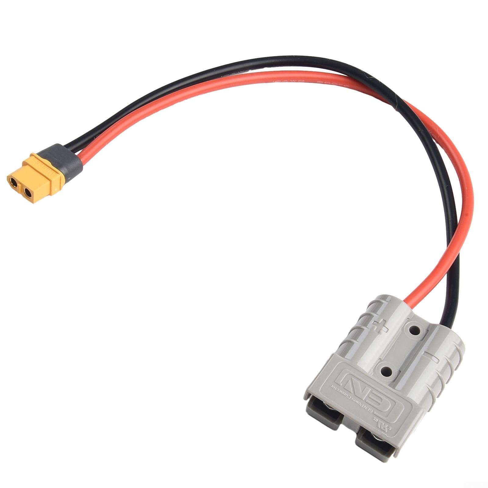 50AMP 600V Connector Plug To XT60 Adapter 12AWG 30cm Male Cable Solar Panel to Lithium Battery Connector Adapter for RC Battery Solar Portable Power Power Station and Solar Panel