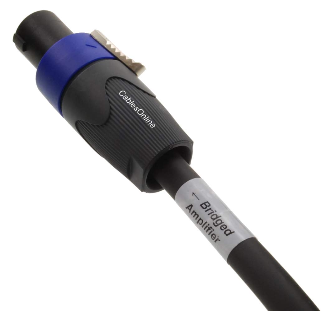 CablesOnline, 6 Inches Mono-Bridged Speaker/Amplifier 12AWG Adapter-Cable, Speakon 4-Pole Female to Male Connectors, (Pinout 1+/1+ and 2+/1-)