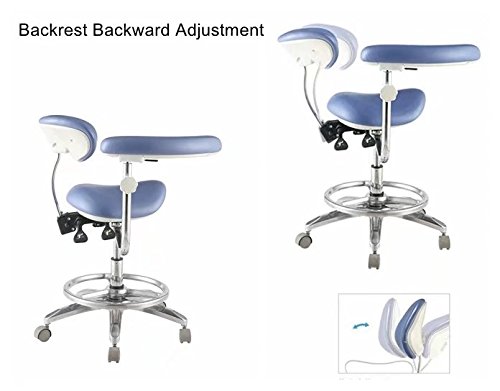 Aphrodite Deluxe Dental Saddle Chair Medical Stool PU Leather High Density Height Adjust by Purple-Violet