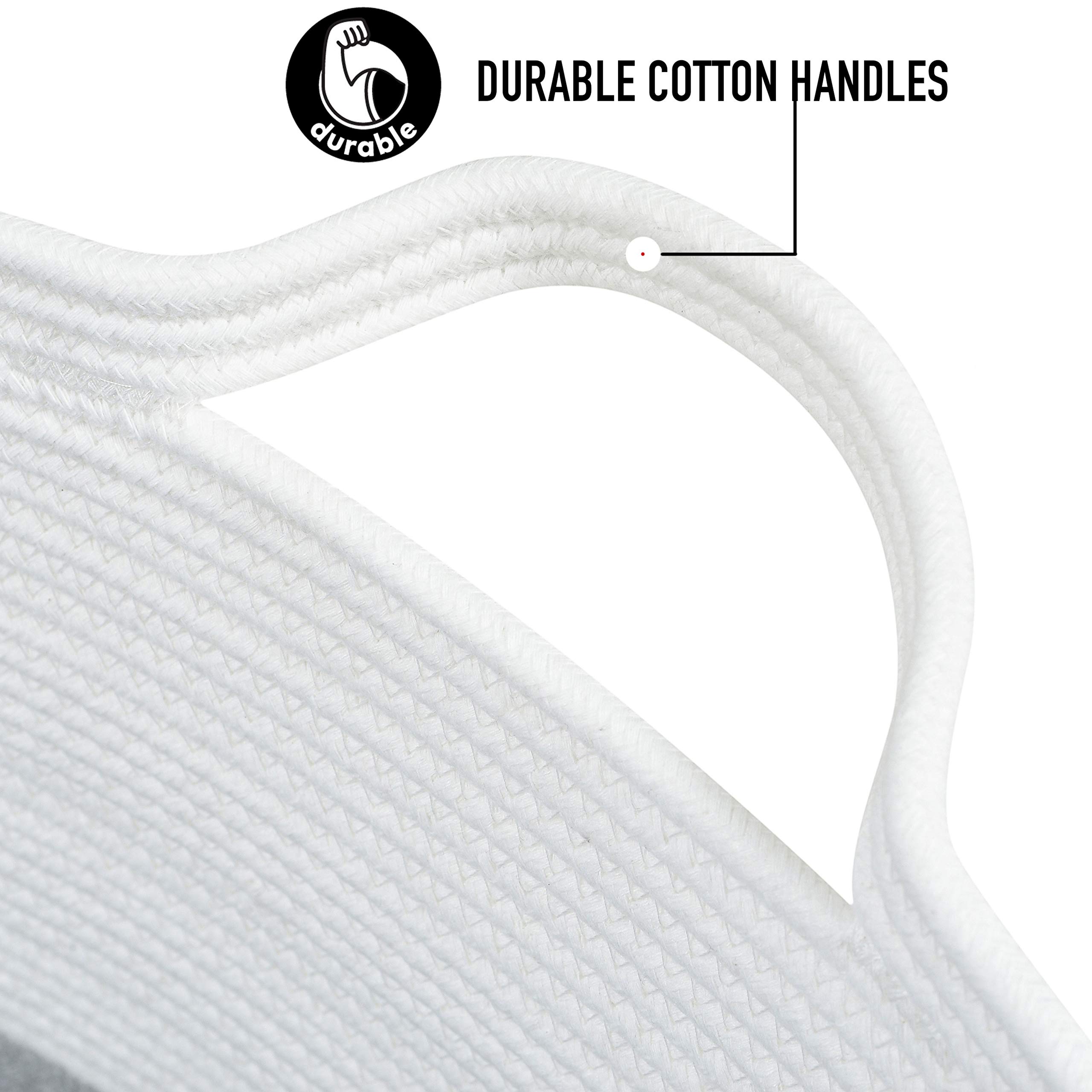 Large Blanket Basket | Cotton Rope Basket for Blankets Living Room | Size 21.7" x 21.7" x 13.8" | Large Basket for Blankets | Baby Laundry Basket |
