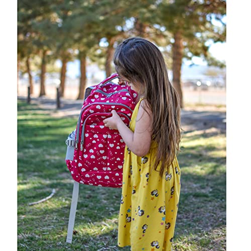 BLUEFAIRY Girls Backpack Kids Elementary School Bags Child Bookbags Waterproof Lightweight Travel Sturdy Durable Gift Mochila Para 5.6.7.8.9.10 Niñas(Rose Red)