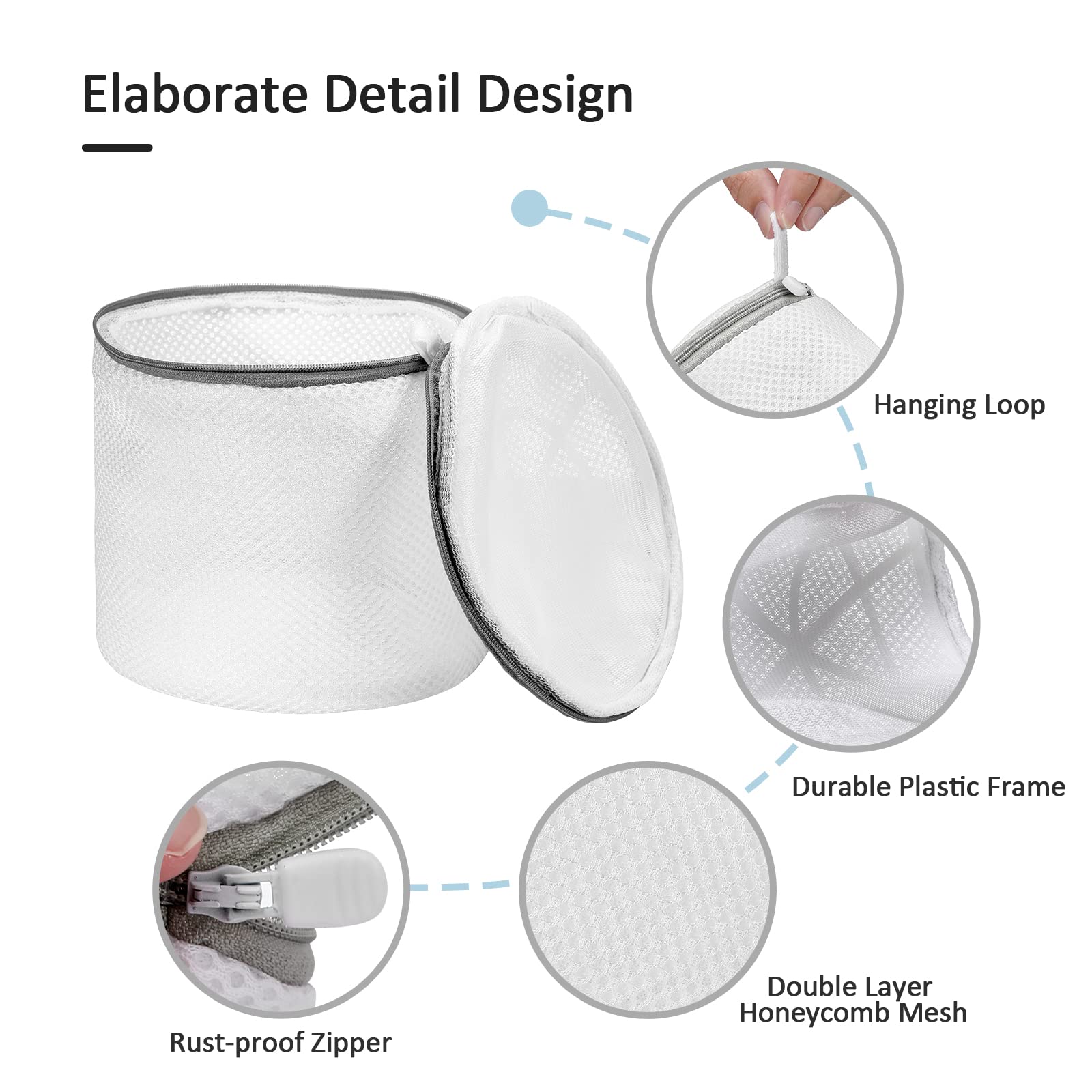GOGOODA Laundry Mesh Bag Bra Wash Bag for Lingerie, Underwear, Delicates (3 Set)