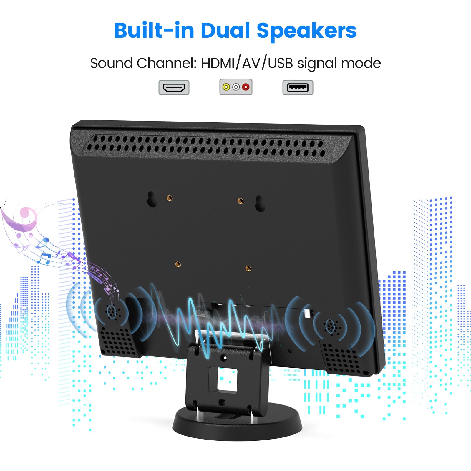 Eyoyo 12 Inch HDMI Monitor with BNC VGA AV HDMI Input 800x600 Portable 4:3 TFT LCD Mini HD Color Screen with Bulit-in Speaker