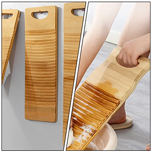 Cabilock Washboard Thickened Wooden Washboard for Laundry Home Wooden Laundry Washboard