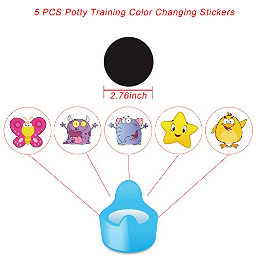 Potty Training Color Changing Stickers, Baby Toilet Training Sticker, Toilet Targets Stickers, Stickers for Potty Training Use with or Without Potty Chart or Potty Watch (5PCS) (A)