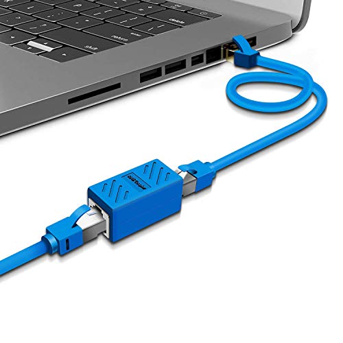 RJ45 Coupler, Ethernet Extension, PLUSPOE Network Connectors for Cat7/Cat6/Cat5e/Cat5 Ethernet Cable - Network Cable Coupler Female to Female (Blue, 2 Pack)
