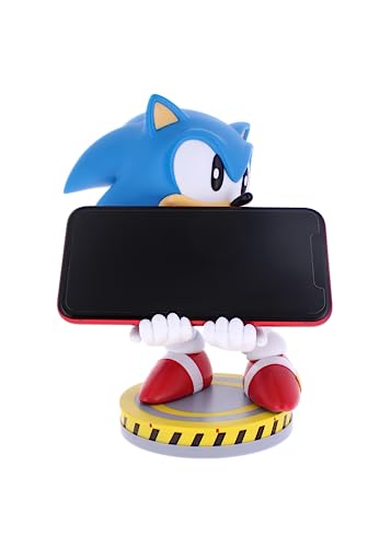 Exquisite Gaming: Sliding Sonic Phone Stand & Controller Holder - Sonic The Hedgehog - Officially Licenced Figure, Cable Guys