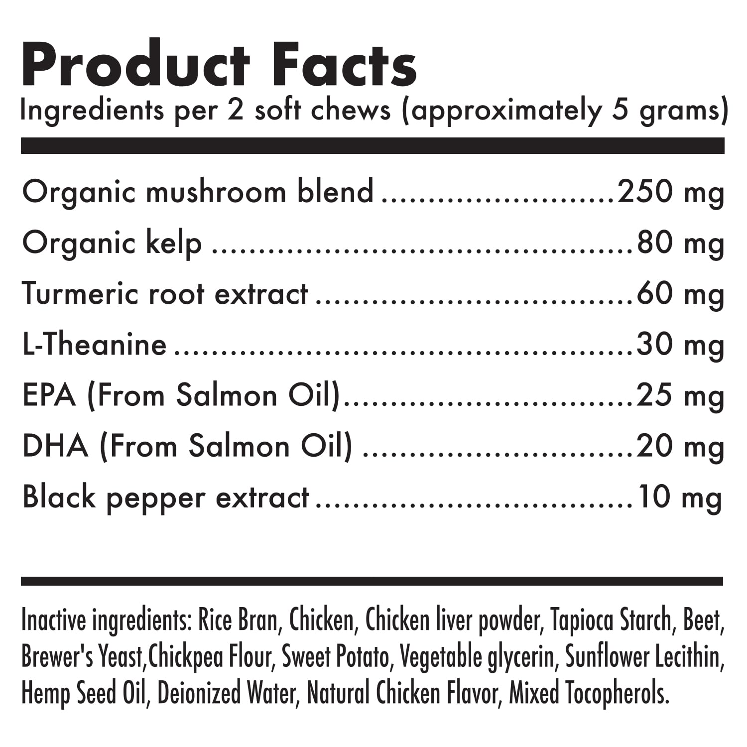 Mushroom Complex Treats for Dogs with Reishi, Shiitake, and Turkey Tail Mushrooms for Cognition and Immune Boosting Supports Digestive Health and Reduces Inflammation DHA EPA Turmeric Kelp (120pcs)