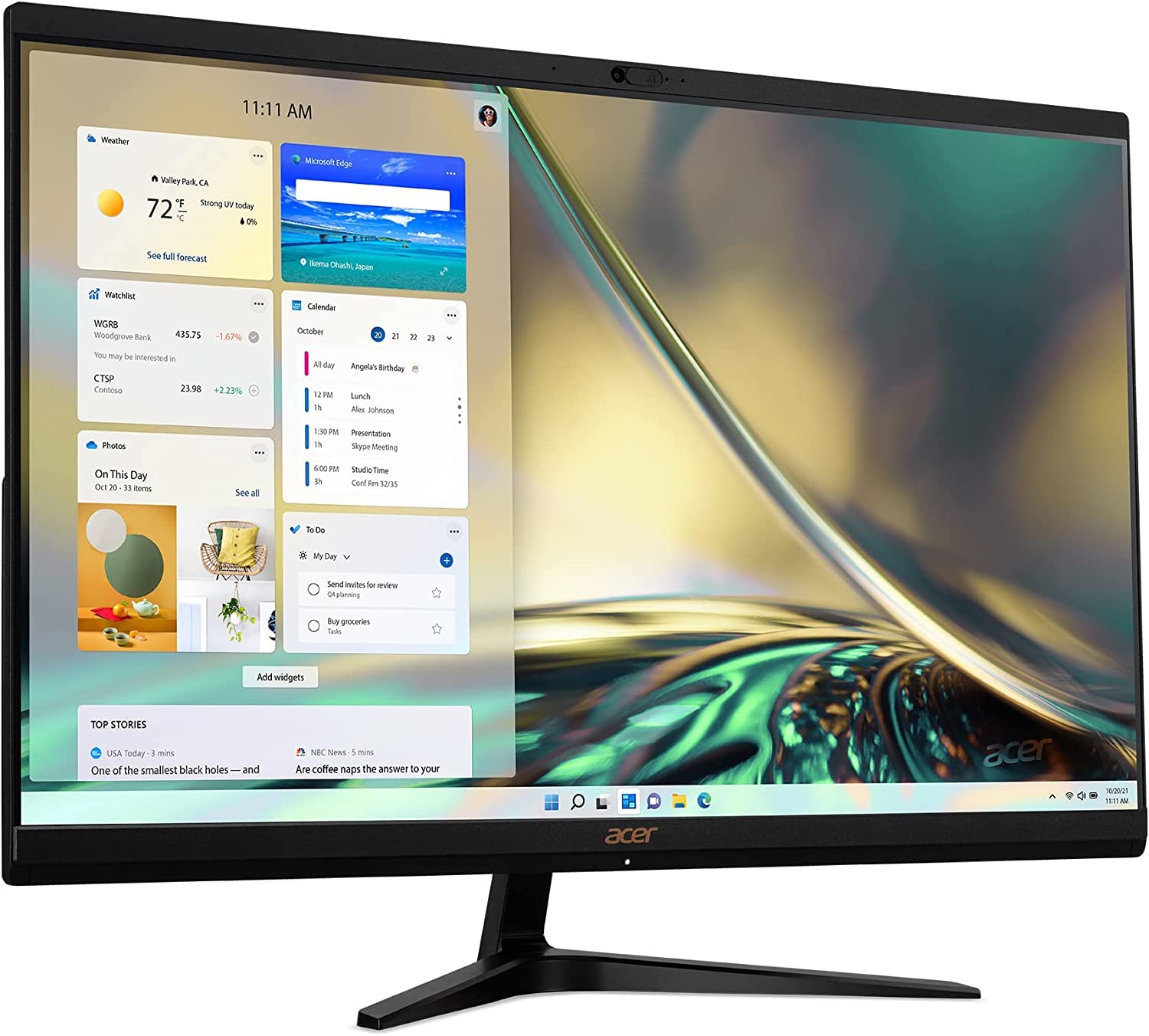 acer Aspire 27" FHD All-in-One Desktop 2022, 10-Core 12th Intel Core i5-1235U, Iris Xe Graphics, 24GB DDR4 1TB SSD, WiFi 6, Bluetooth, RJ45, HDMI, USB-C, Win 11, Wireless KB Mouse, COU 32GB USB
