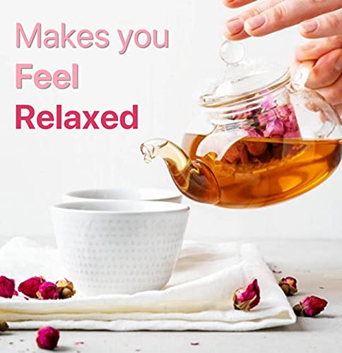 BLUE TEA - Rose Buds Herbal Tea - 1.05 Oz | Grade A | DETOX TEA | Caffeine Free Herbal Tea - Vegan - GMO-Free - Recycled Food Grade Pet Jar